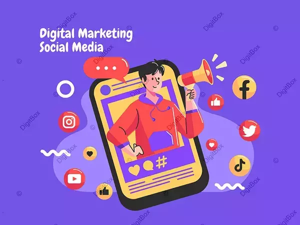 وکتور تبلیغات درسوشال مدیا دیجیت باکس Digitbox