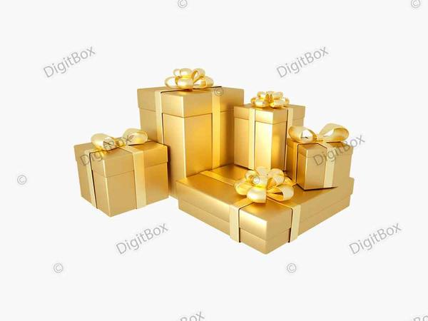دانلود عکس جعبه کادو طلایی دیجیت باکس Digitbox