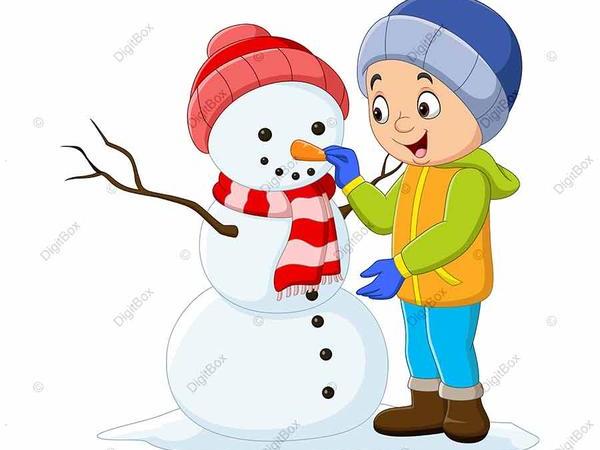 وکتور کودک و آدم برفی - دیجیت باکس - DigitBox
