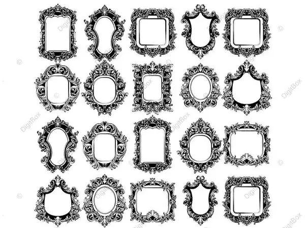 مجموعه وکتور قاب آینه قدیمی - دیجیت باکس - DigitBox