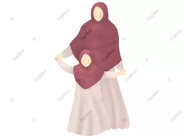 عکس مادر و دختر با حجاب کارتونی دیجیت باکس Digitbox