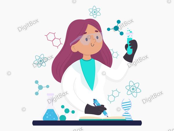 دانلود Png دختر شیمیدان دیجیت باکس Digitbox