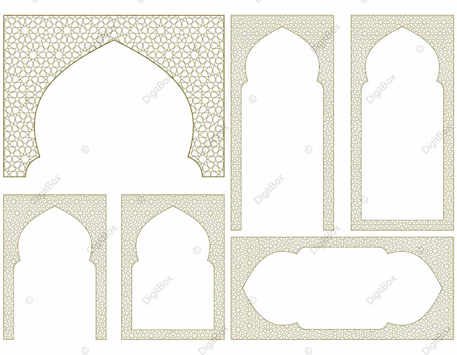 وکتور کادرهای اسلیمی ساده دیجیت باکس Digitbox