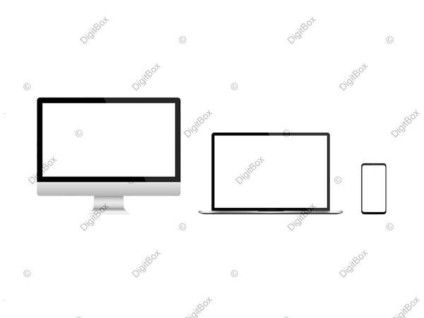 وکتور موبایل و لپ تاپ و کامپیوتر دیجیت باکس Digitbox